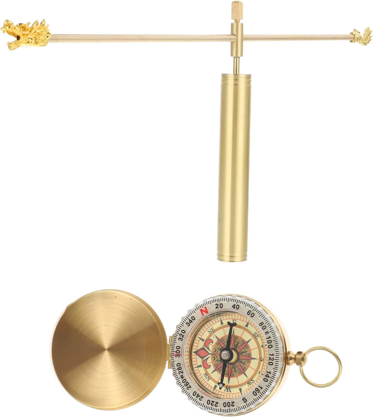 Dowsing Rod Copper Divining Rod with Compass Chinese Dragon Head for ...