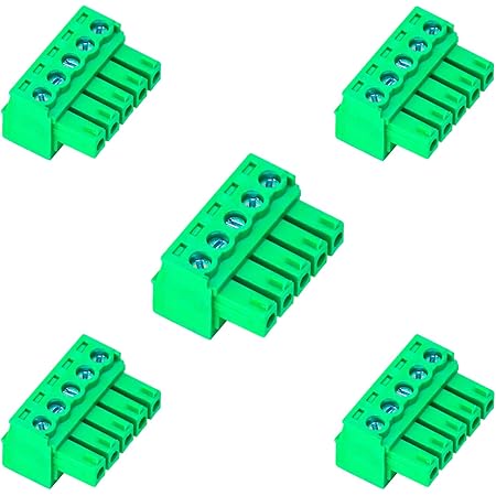 Amazon.com: Hxchen 5-Pin 300V KF2EDGK 3.5mm Pitch PCB Screw Terminal ...