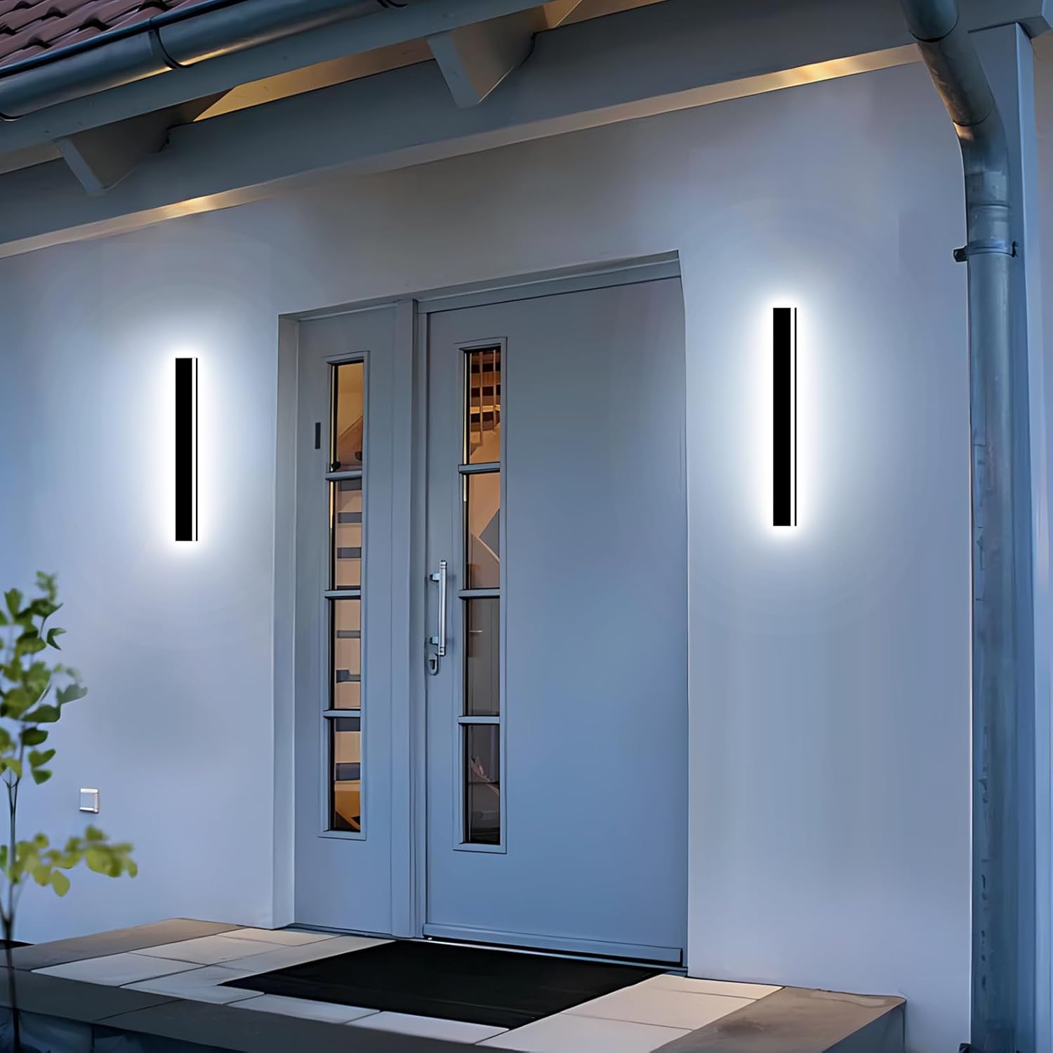 Levxhotty 24inch 2pcs Modern Outdoor Wall Light,Dimmable 3000K-6000K ...