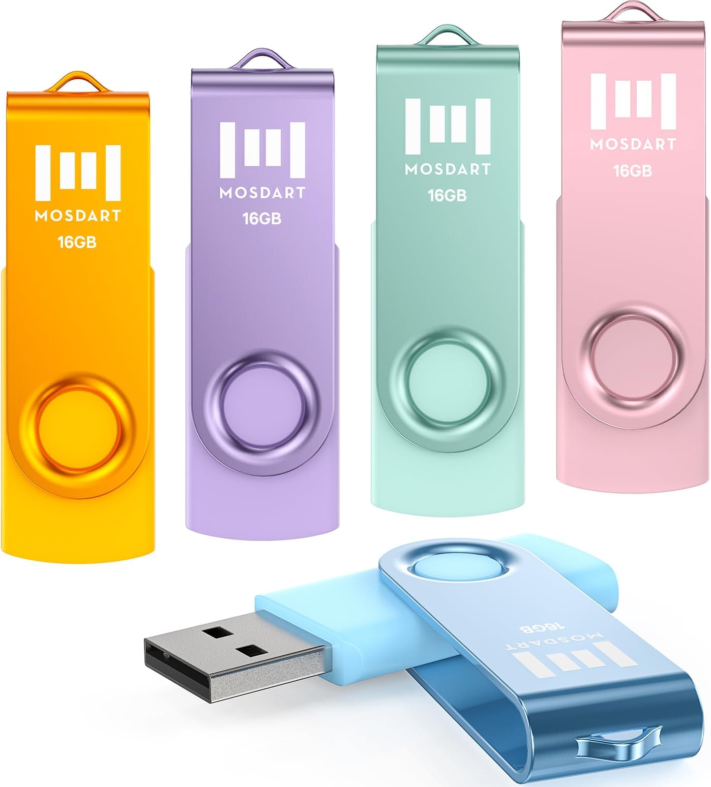 Amazon.com: MOSDART 128GB USB Flash Drive 5 Pack, 128 GB Multicolor ...