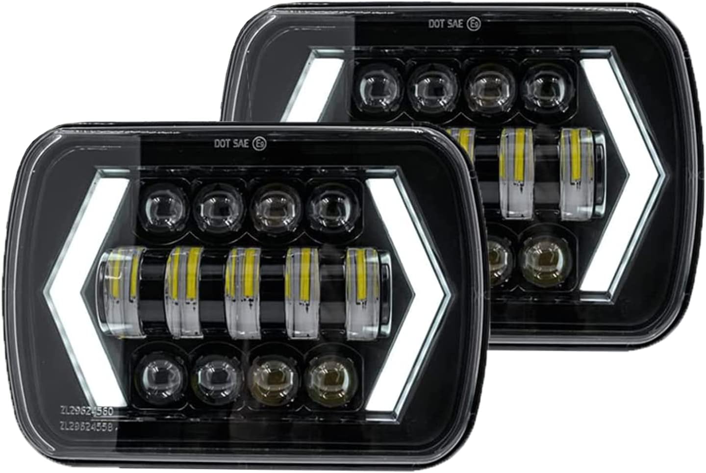 Amazon.com: VISVIC 2PCS 7x6 Halo LED Headlights, 5x7 inch Square LED ...