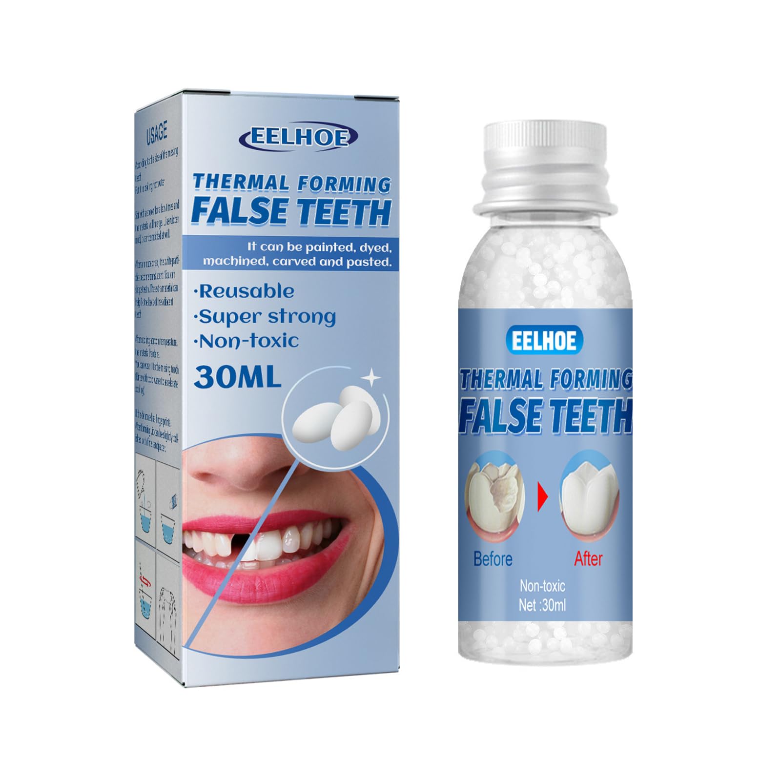 Buy INBOLMFalse Tooth Moldable False Teeth Fake Teeth Tooth Filling ...