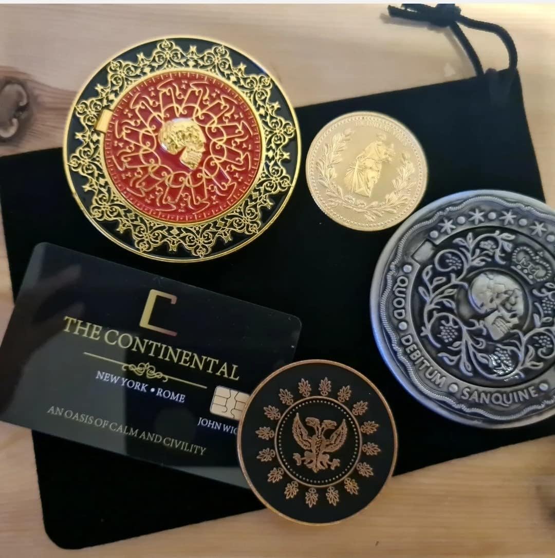 New John Wick entire Coin & Card Set - Arabic, GOLD, MARKER COINS ...