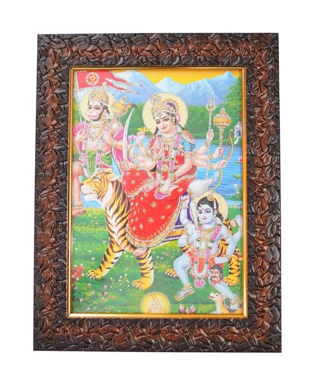 Subhash Pushtak Durga maa,Hanuman & Bhairav ji Wall Painting Framed for ...