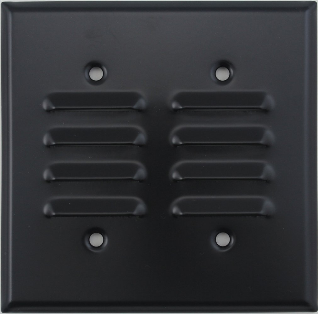 Black 2 Gang Slotted Louver Switch Plate - 2 Louvers - Amazon.com