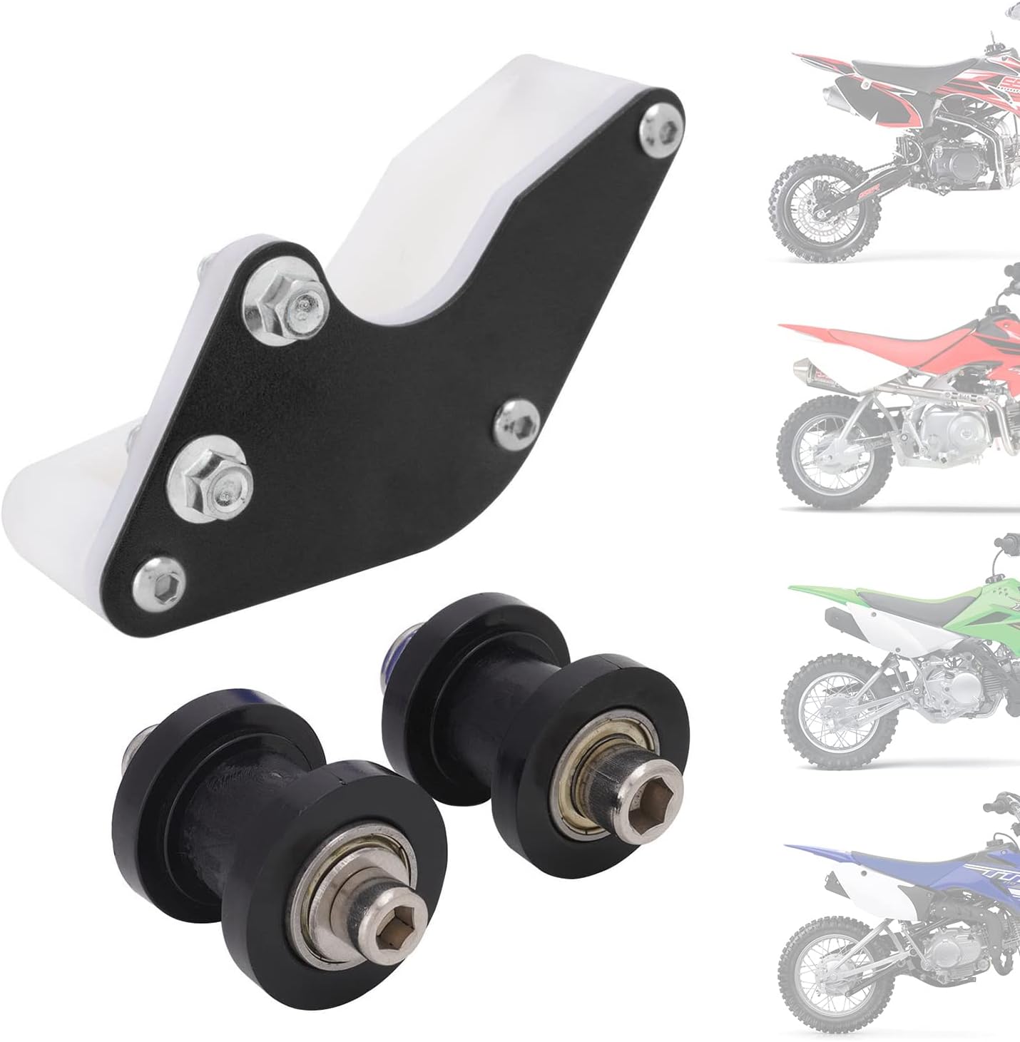 Amazon.com: USTPO Motorcycle Chain Guide + Chain Rollers Wheels ...