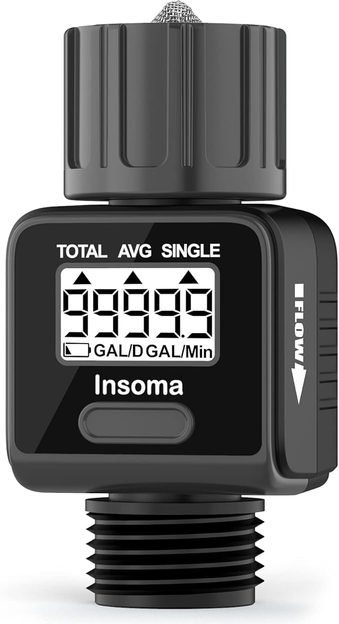 Amazon.com: Water Flow Meter, Insoma Water Meter for Garden Hose ...