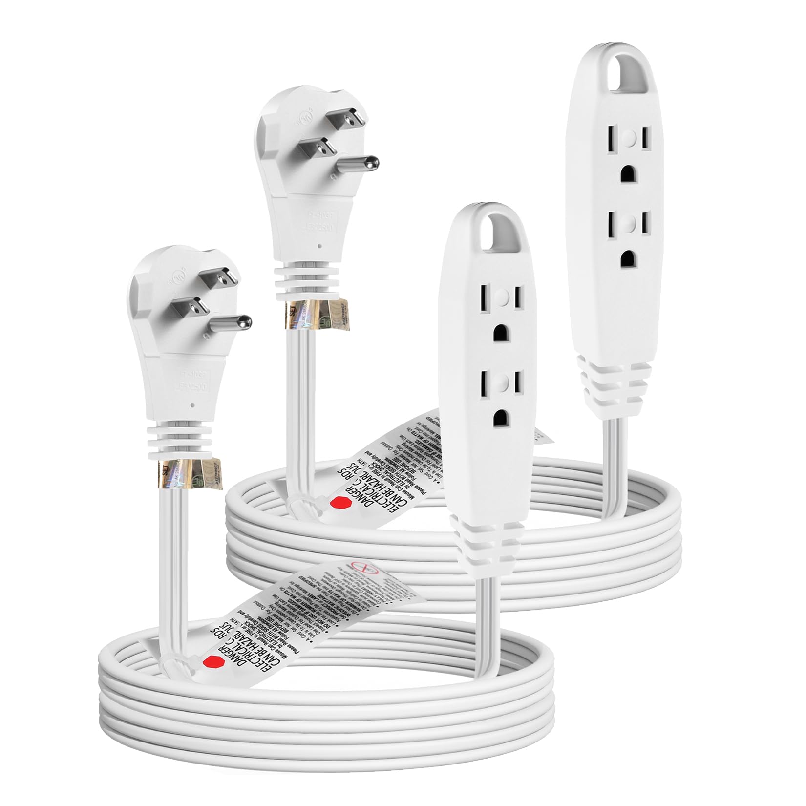 Amazon.com: 3 Feet 3 Outlet Power Strip Short Extension Cord Low ...