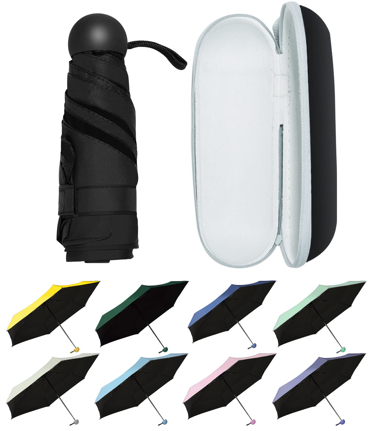 Amazon.com: UVANTI Umbrella Small Mini Umbrella with Case - Light ...