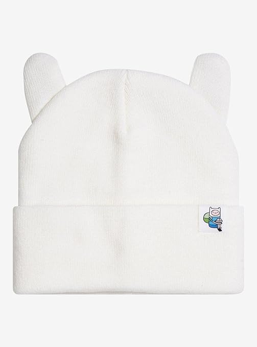BoxLunch Adventure Time Figural Finn Cuff Beanie Exclusive Bright White ...