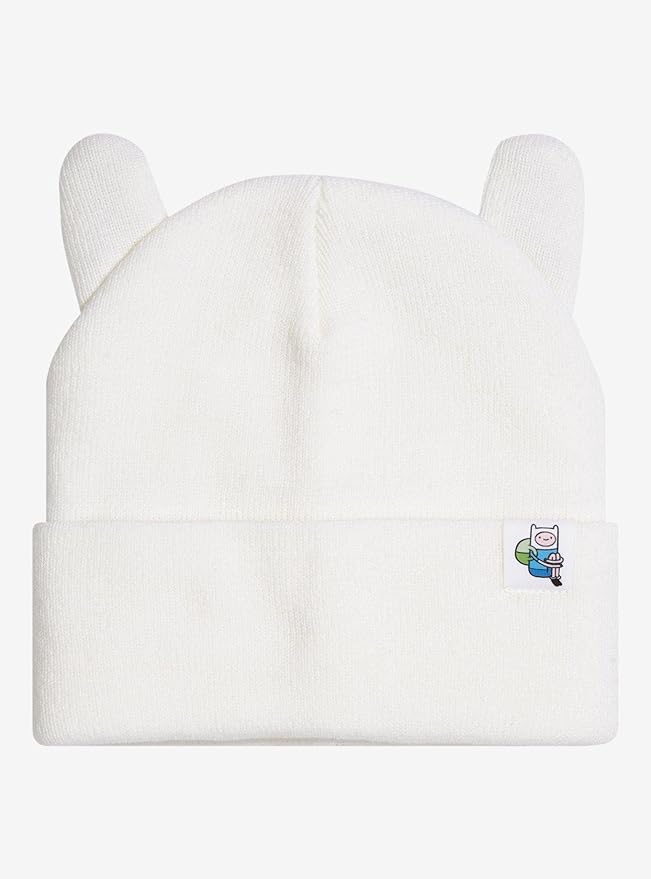 BoxLunch Adventure Time Figural Finn Cuff Beanie Exclusive Bright White ...