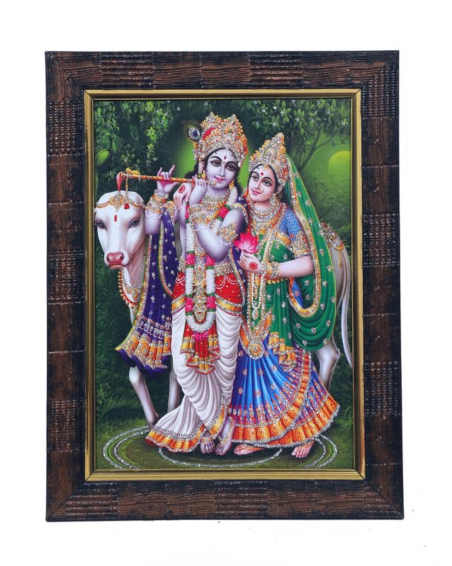 Subhash Pushtak God Radhakrishn Hindu God Wooden Photo Frame ...