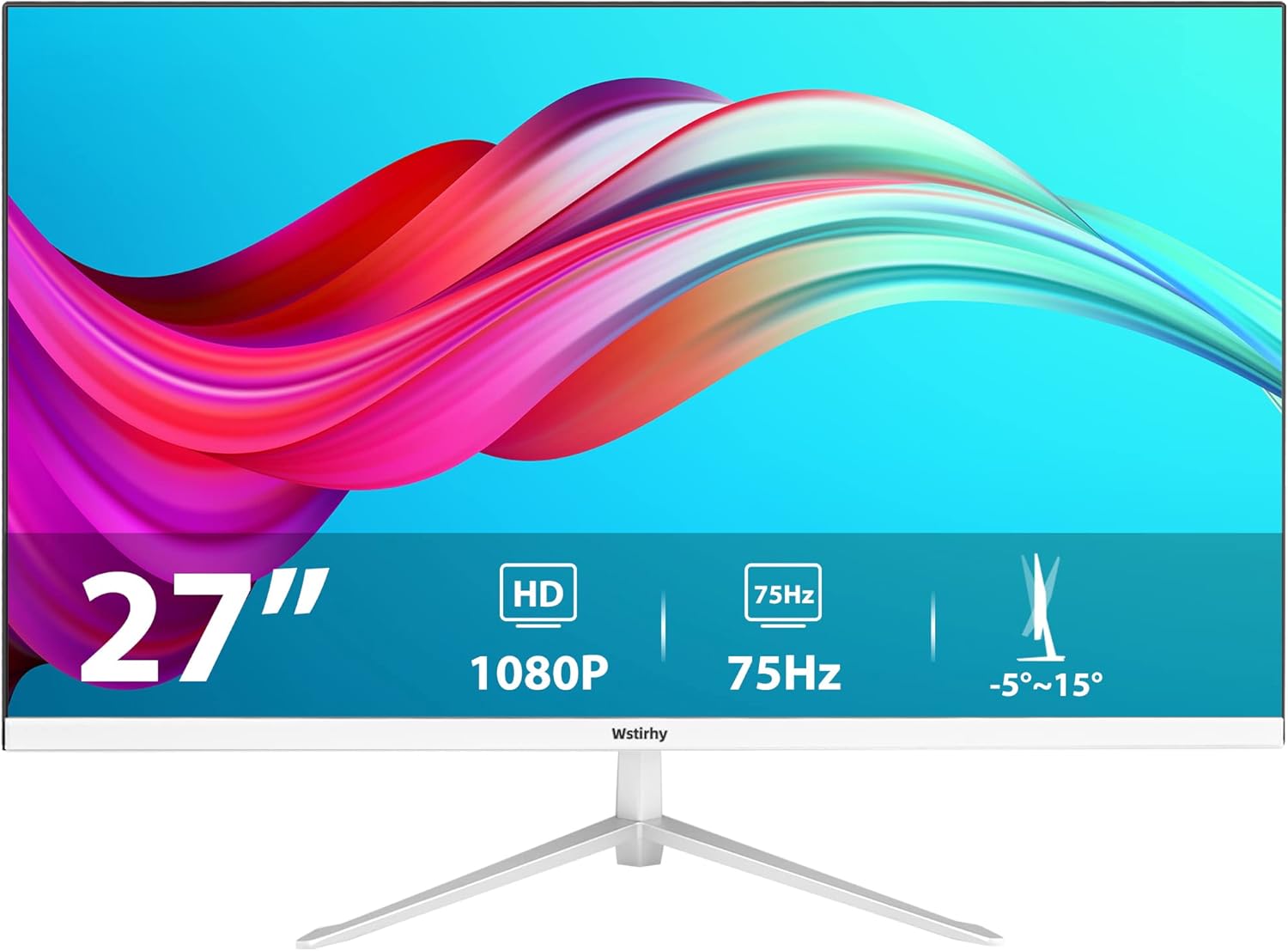 Wstirhy 27 inch PC Monitor, LED Gaming Monitor with Full HD (1920 x ...