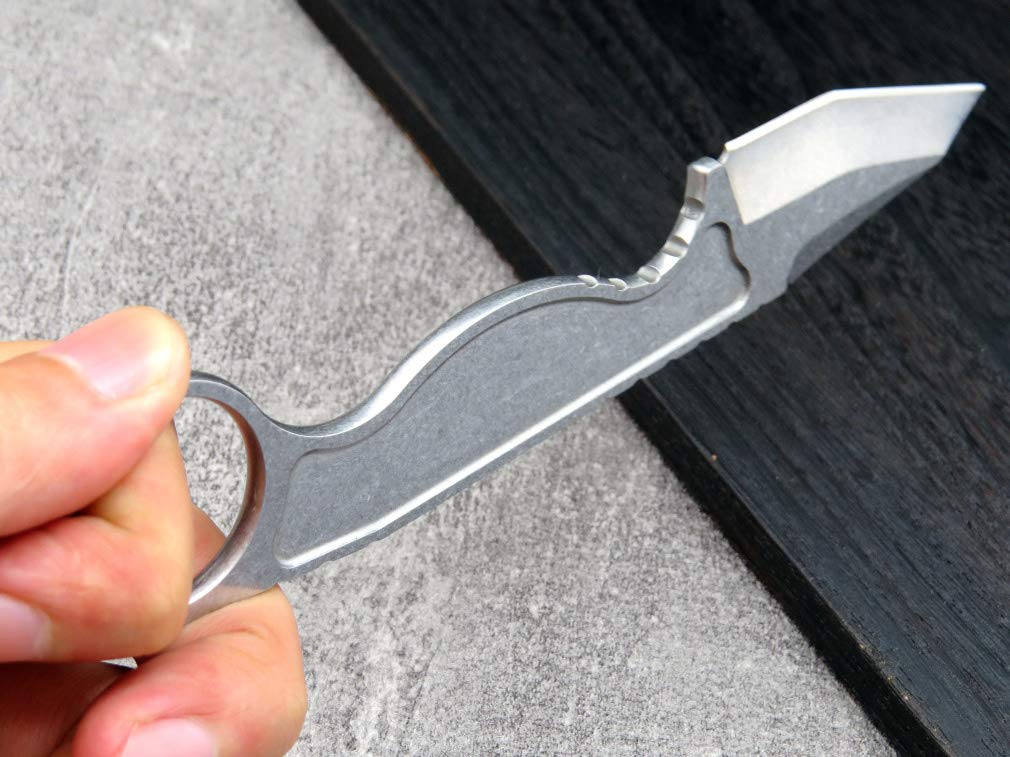 Canku C1101 Fixed Blade Knife D2 Blade, Stainless Steel Handle and ...