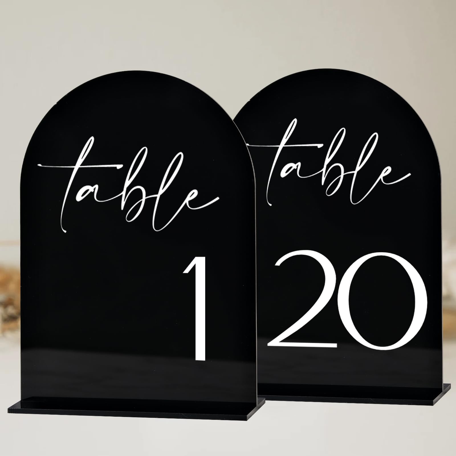Amazon.com: Black Arch Acrylic Table Numbers with Stands 1-20, 5x7 ...