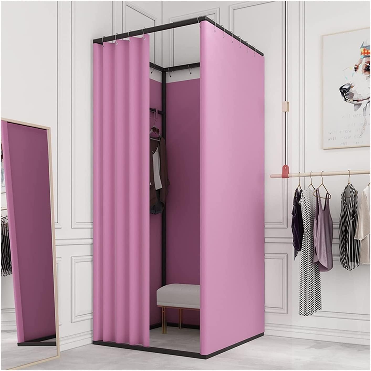 movable changing room Square Clothing Store Fitting Room Freestanding ...