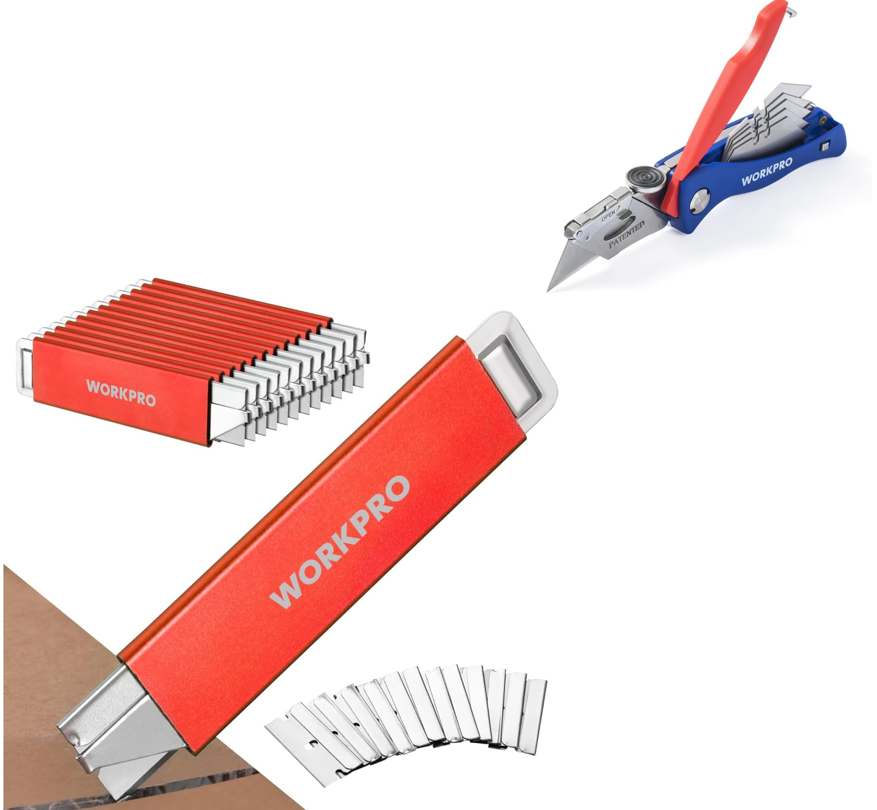 WORKPRO 12-Pack Box Cutter Retractable - Utility Knife with Single Edge ...