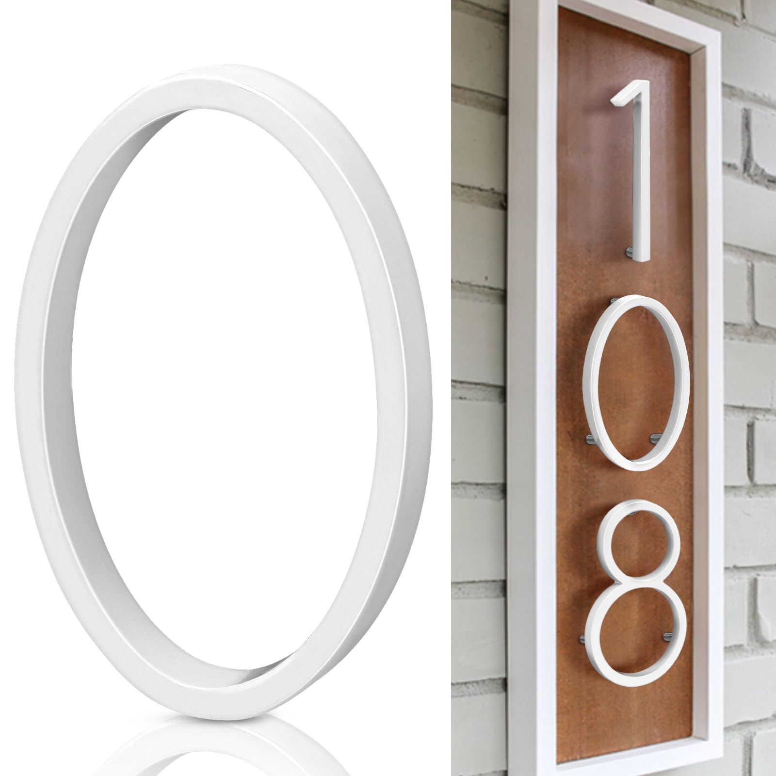 Amazon.com: 5" Metal Floating House Numbers,Ranslen White Zinc Alloy ...
