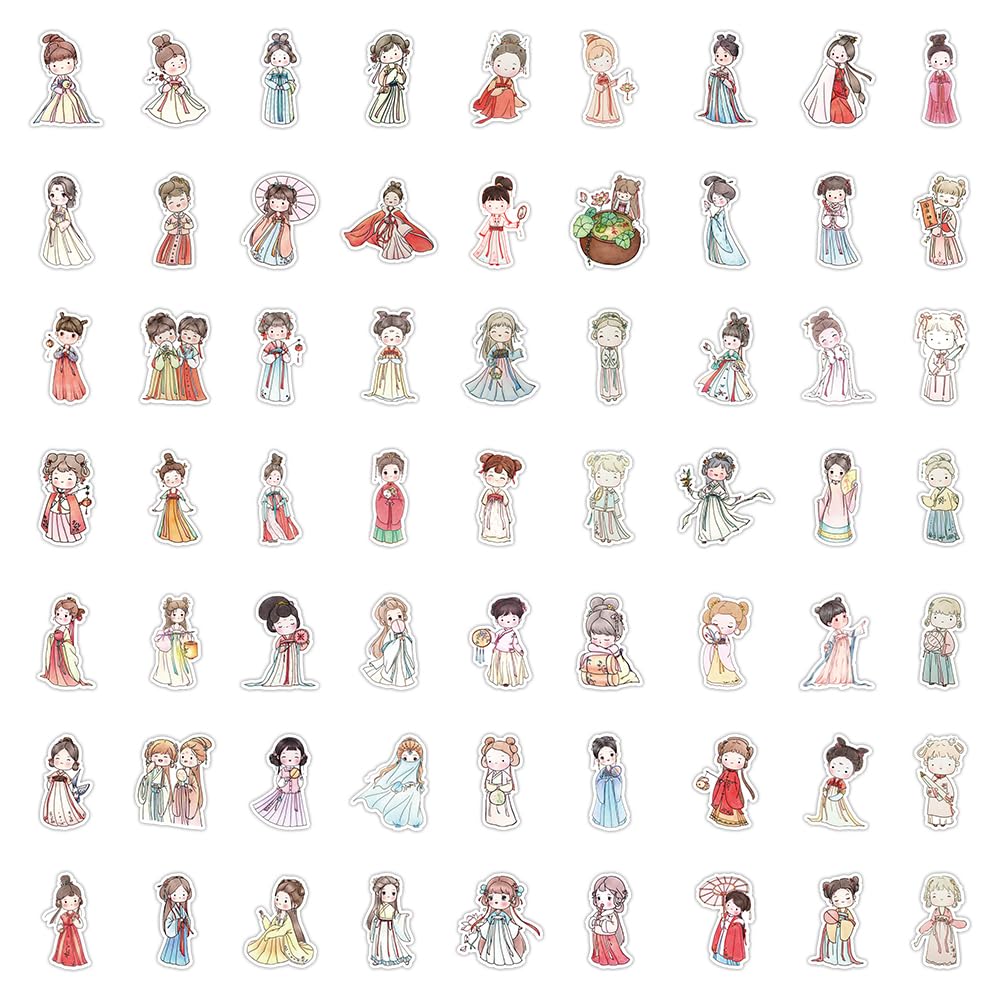Snapklik.com : Chinese Hanfu Stickers For Kids 60PCS Waterproof ...