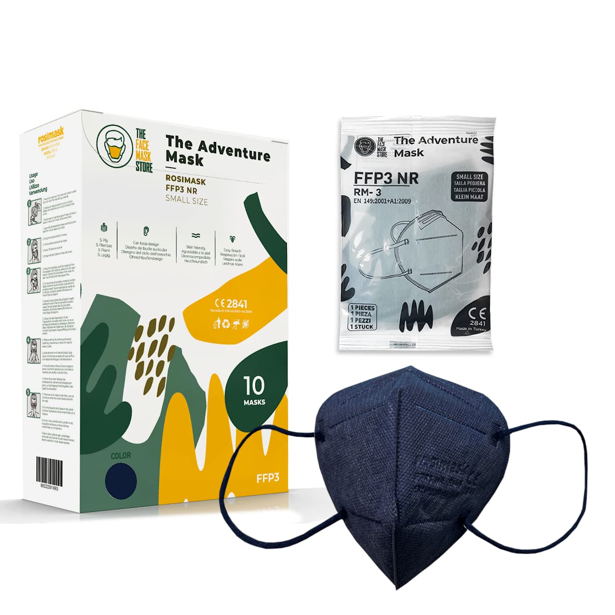 The Adventure Face Mask FFP3 Small Face Masks with Ear Loops, Safety ...