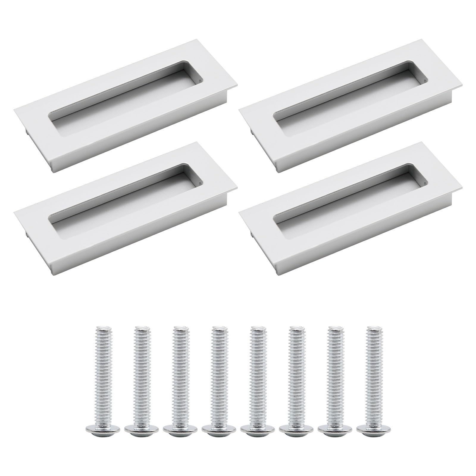 Hoypeyfiy 2pcs Brushed Aluminium Flush Pulls Recessed Finger Pulls for ...