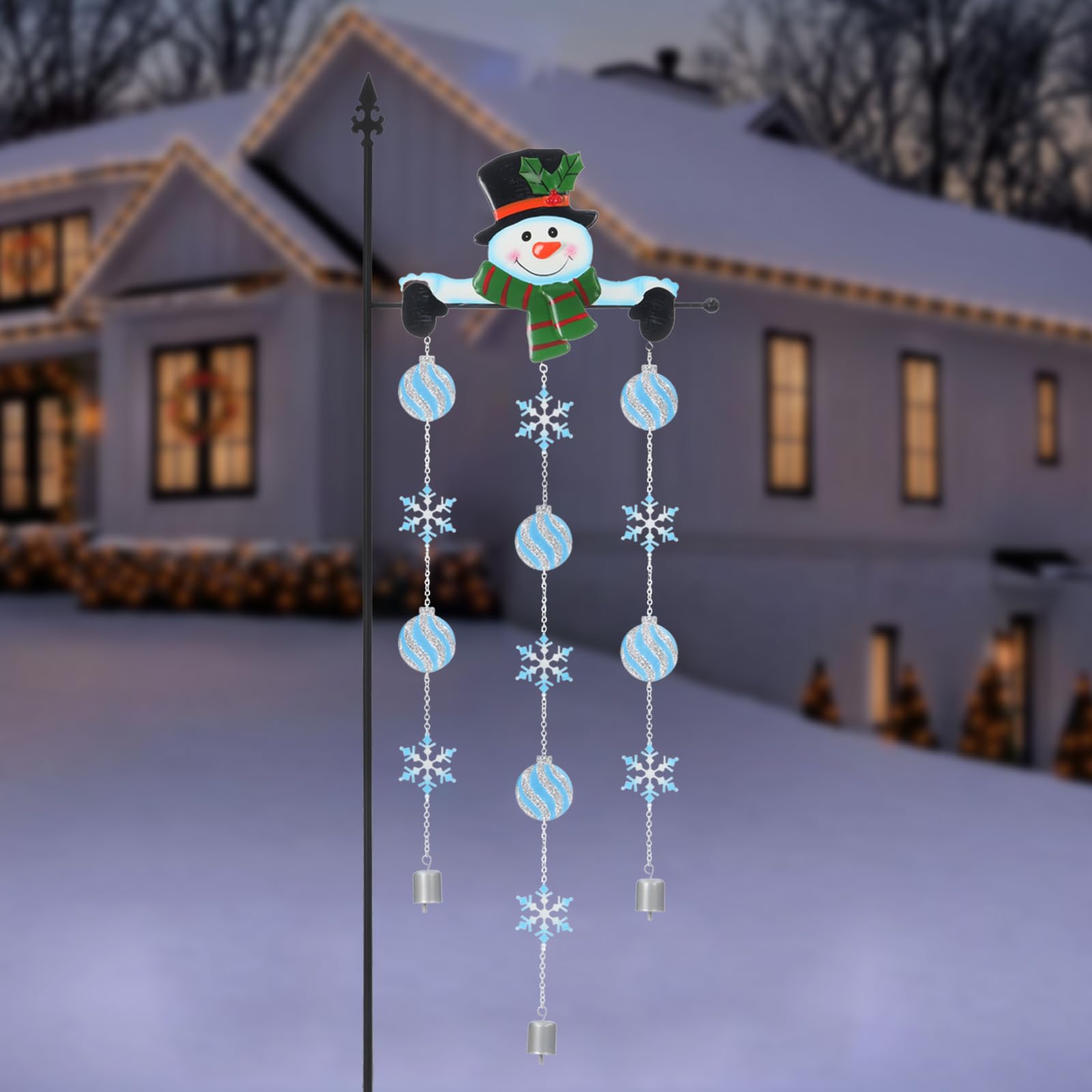 Amazon.com : Christmas Snowman Yard Metal Stakes, 48” Xmas Garden Wind ...