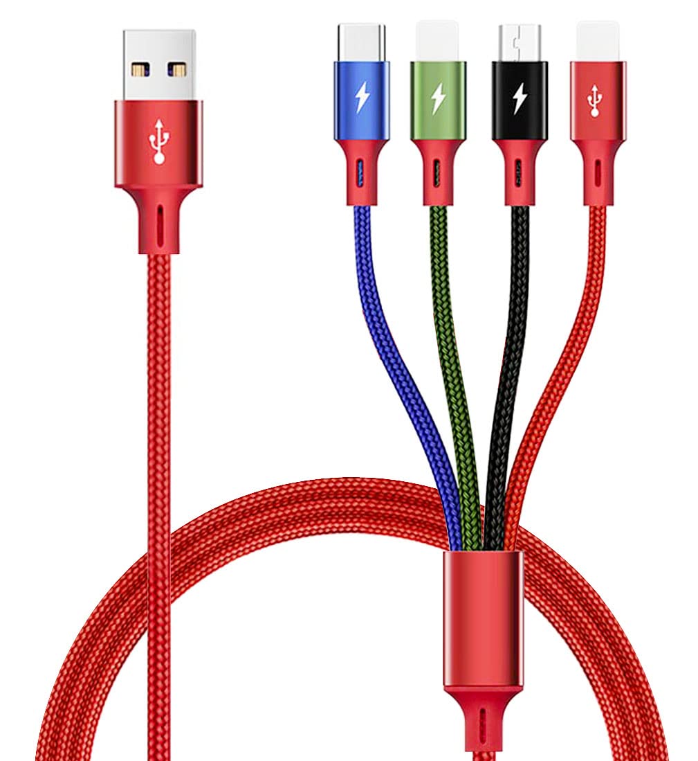 Minlu Câble Multi USB, Câble de Charge 4 en 1 [1,8M 3.5A] Cordon de ...