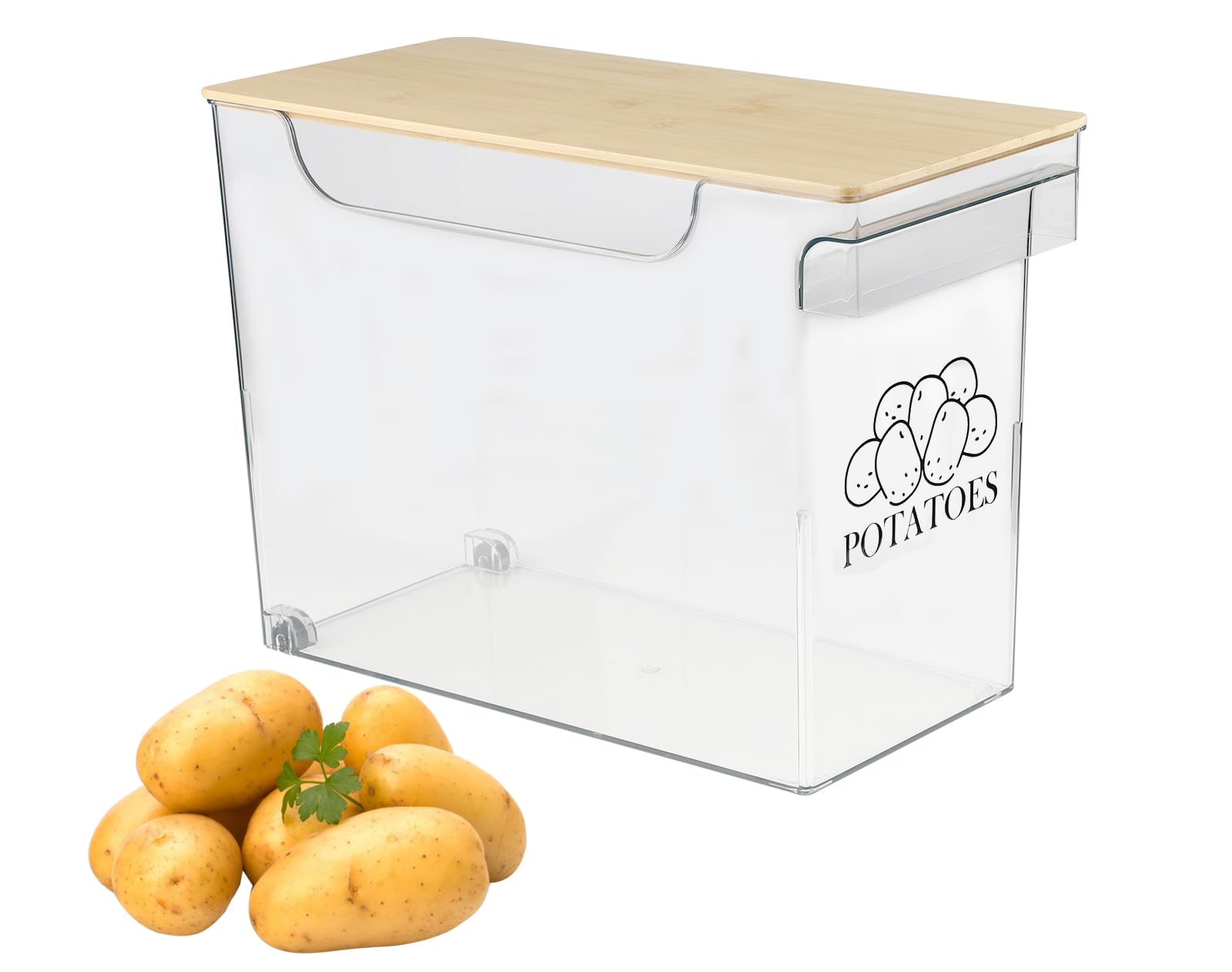 Amazon.com: Xbopetda Potato Storage, Plastic Potato Bin with Bamboo Lid ...