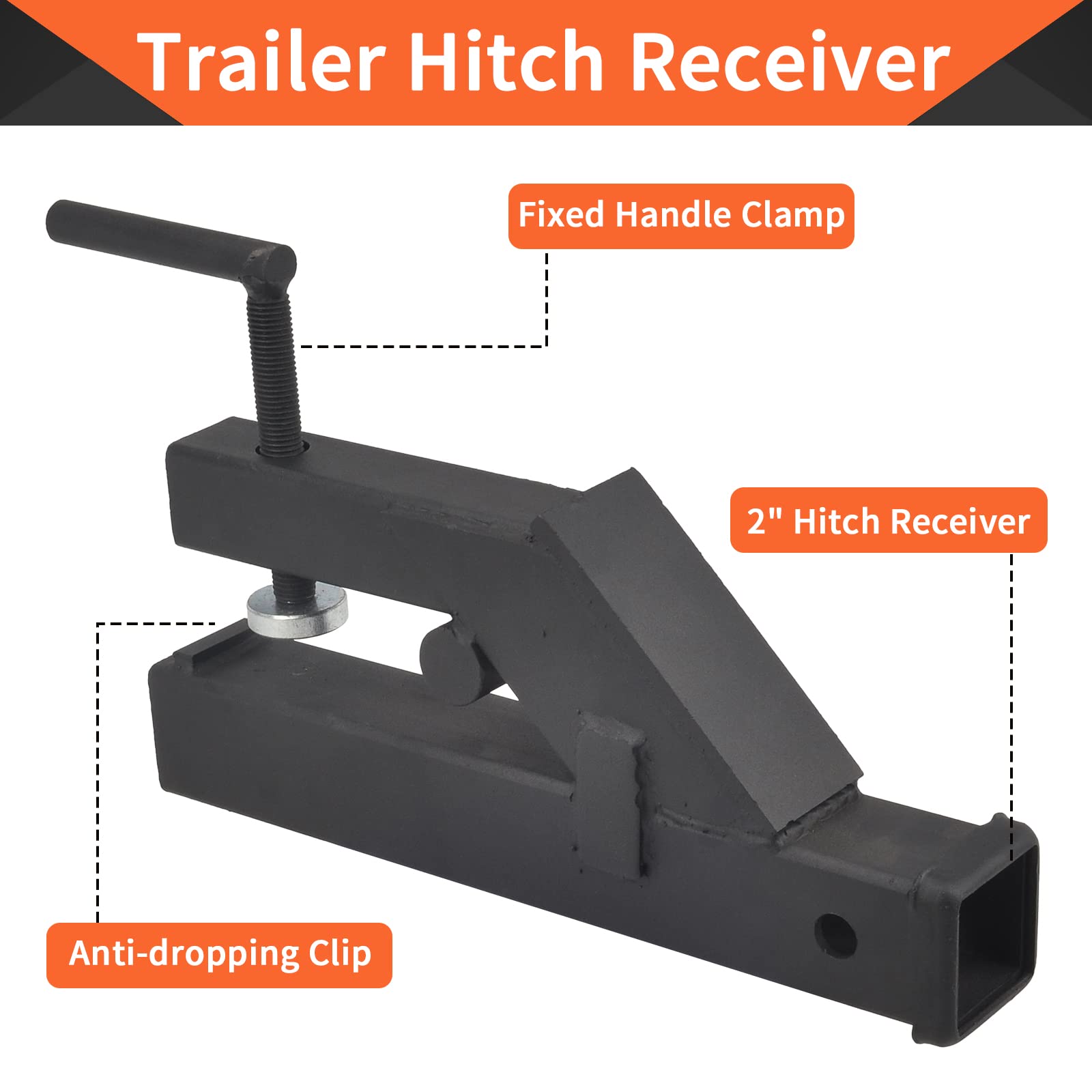 Snapklik.com : TBAPFS Steel Clamp Trailer Hitch Riser Mount Receiver ...