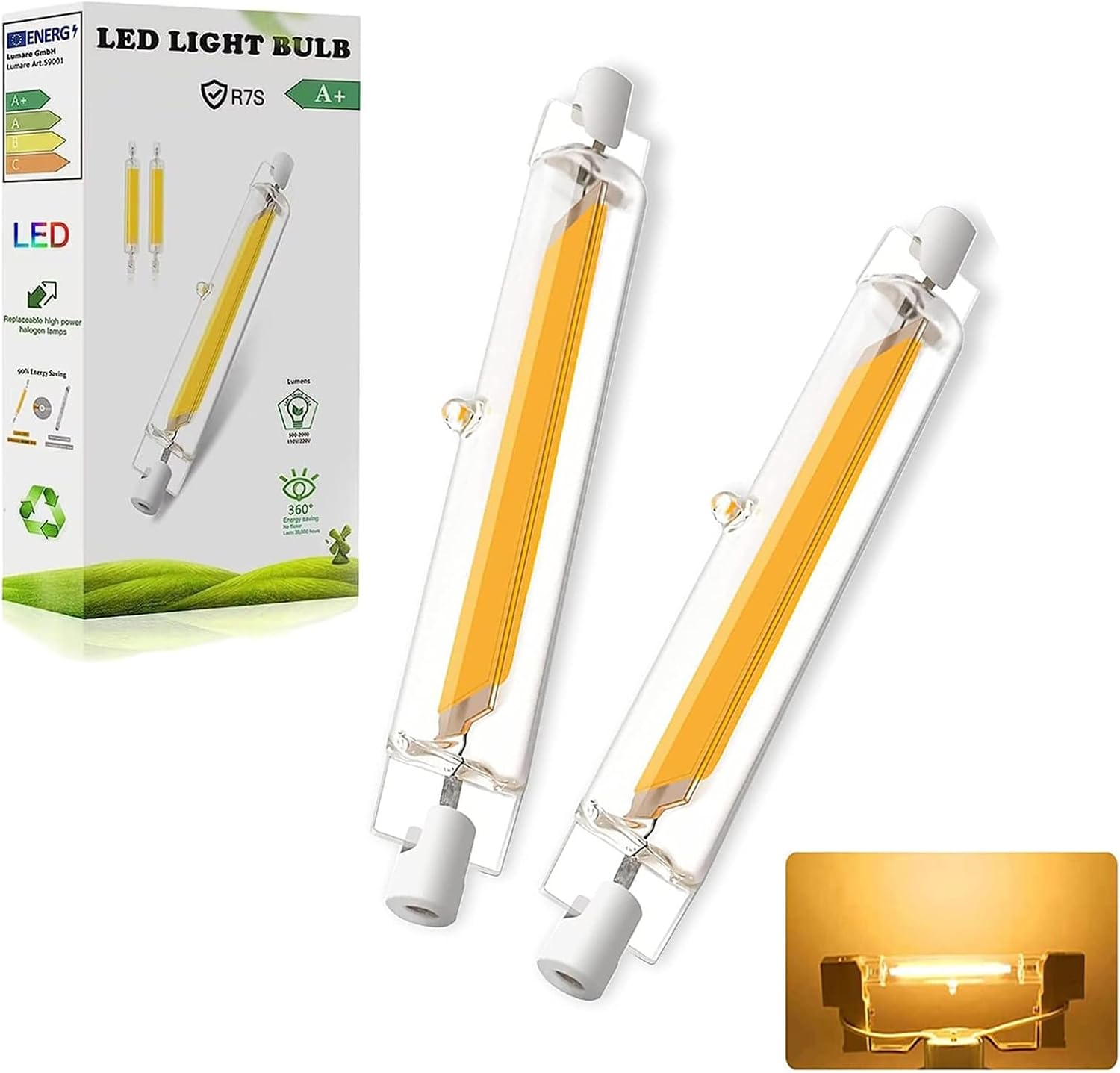 R7S LED 78 mm Dimmable, 10 W R7S 78 mm LED Bulbs Replacement for 100 W ...