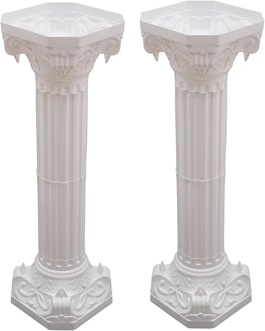 Amazon.com: 2PCS White Roman Pillar Set, Wedding Pillars, Roman Columns ...