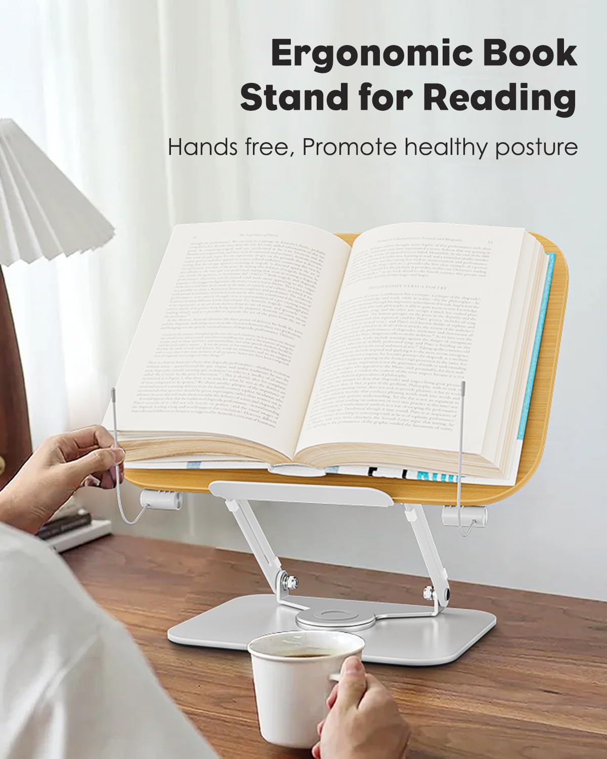 Snapklik.com : Book Stand For Reading, Aboutool Adjustable Book Holder