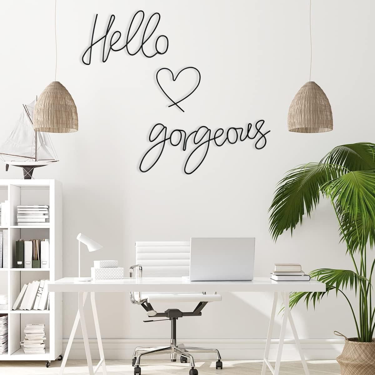 Letrero con texto en 3D con texto en inglés Hello Gorgeous Hello ...