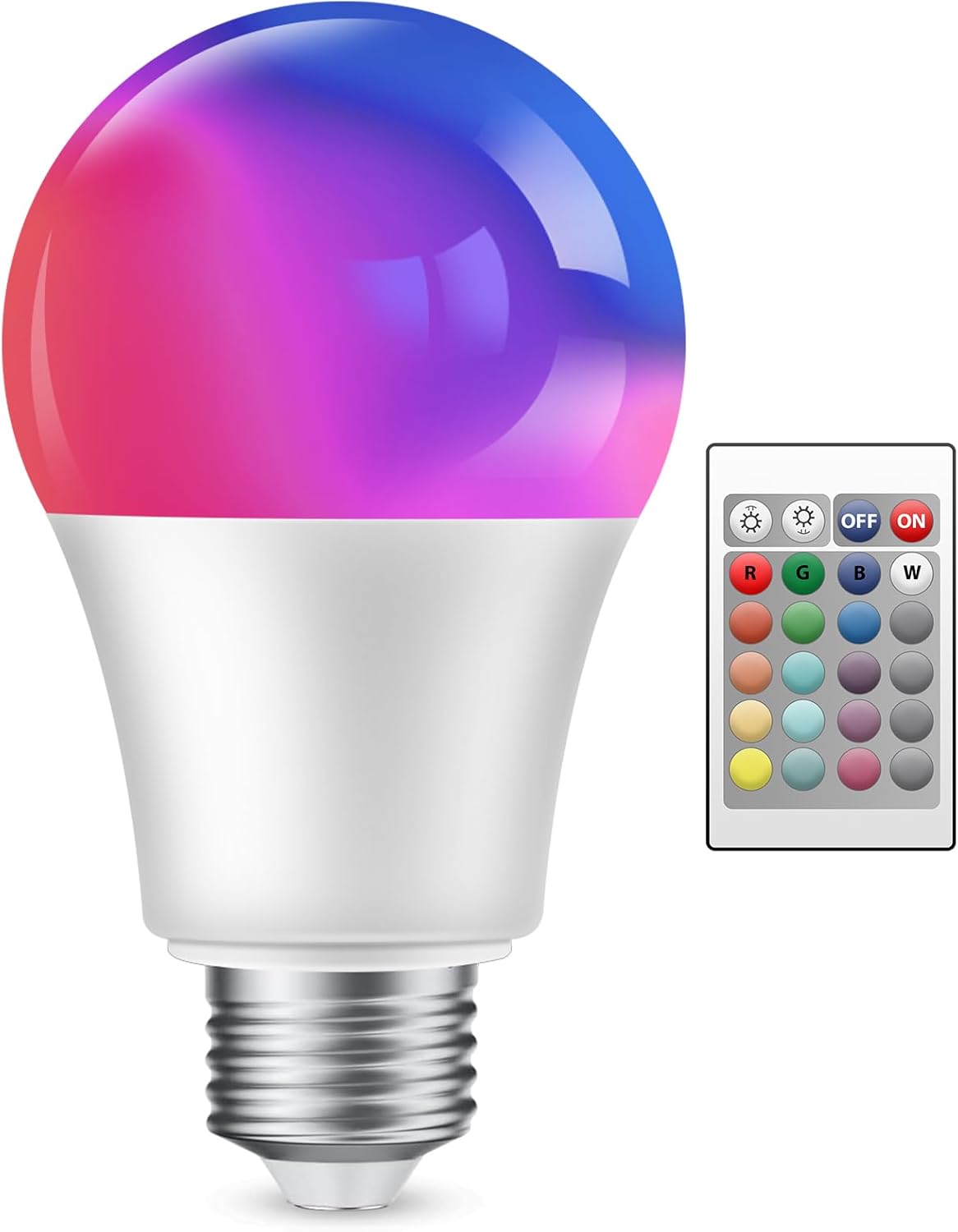 Hurrikom Remote Control Light Bulb, 5W Remote Light Bulbs (A19, E26/E27 ...