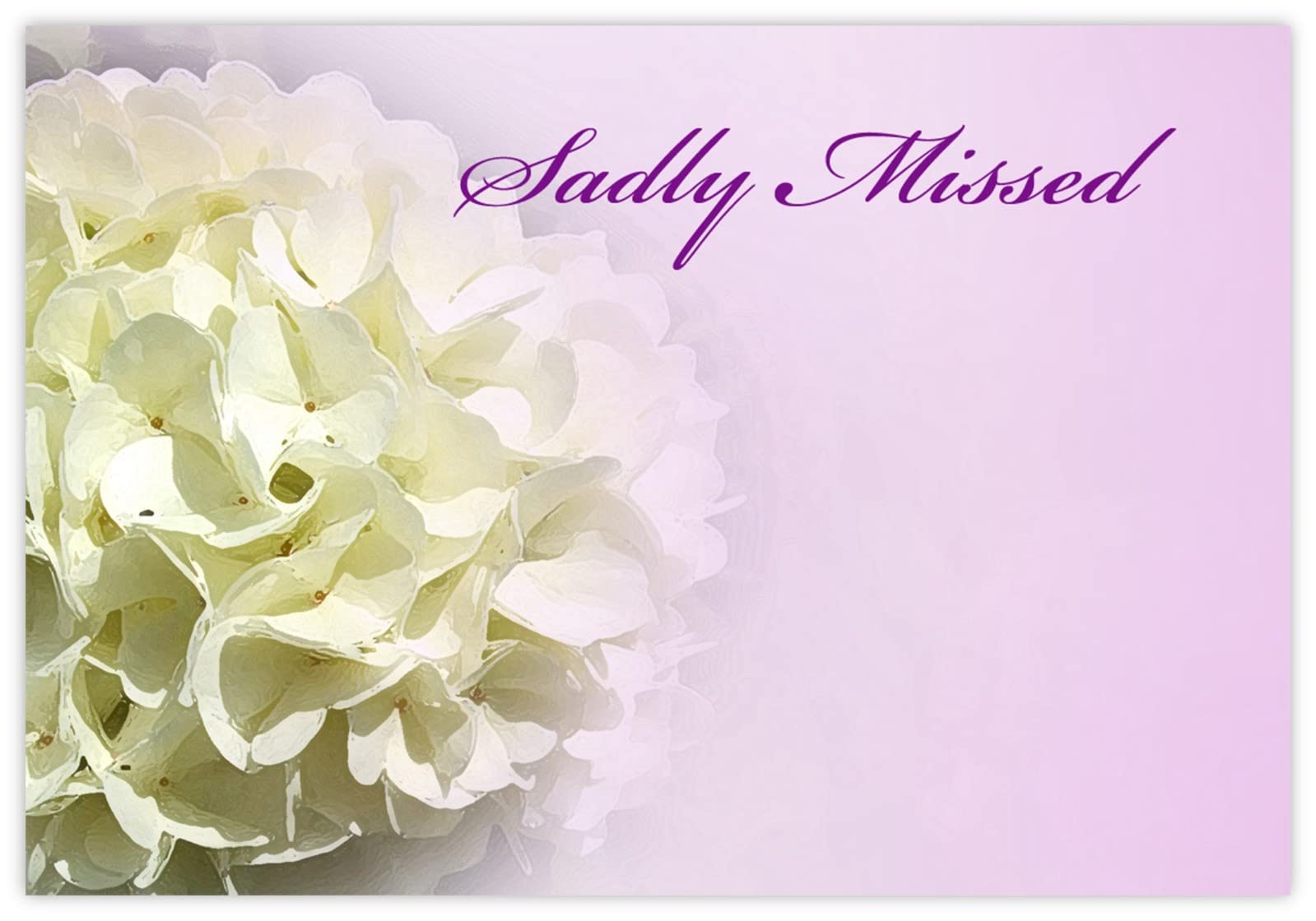 celloexpress Sadly Missed (Hydrangea) Flower Message Cards - 60mm x ...