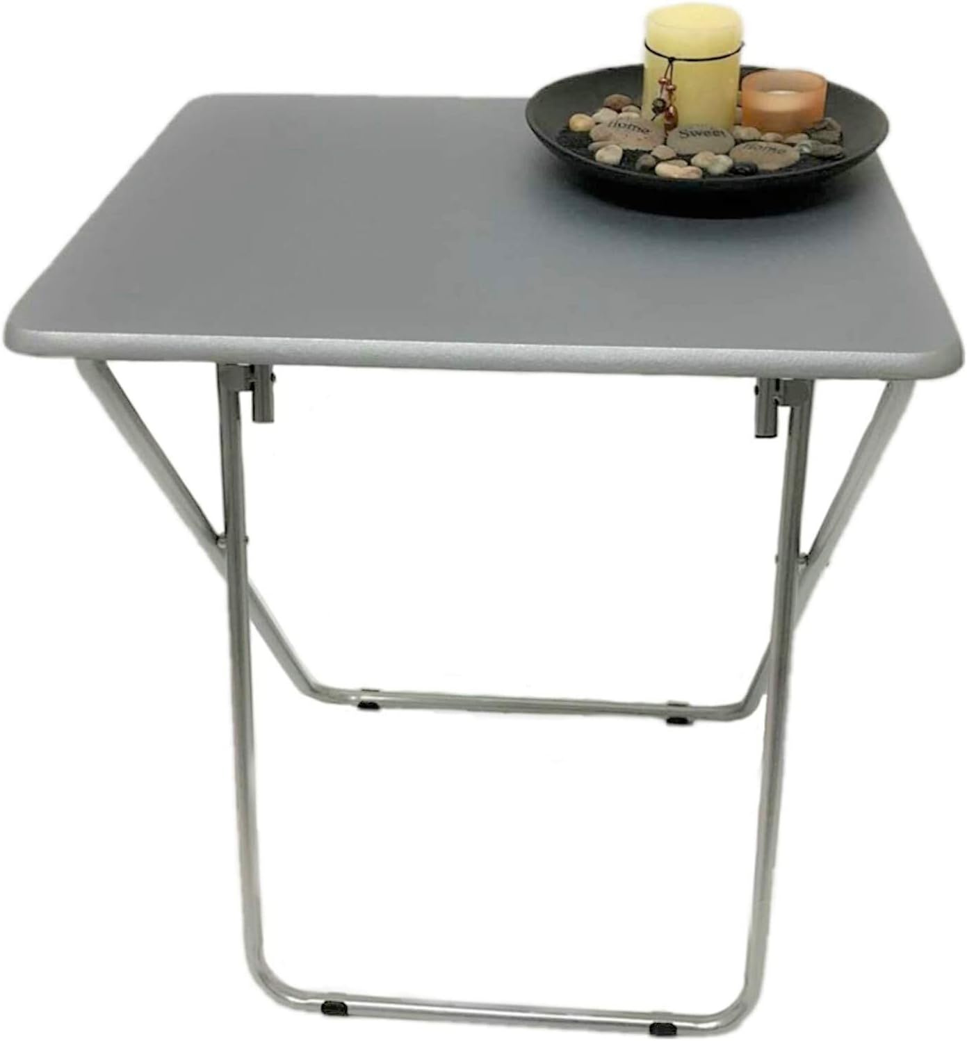 PVC Table Heavy Duty Reliable Portable Steel Tube Folding Legs Garden ...