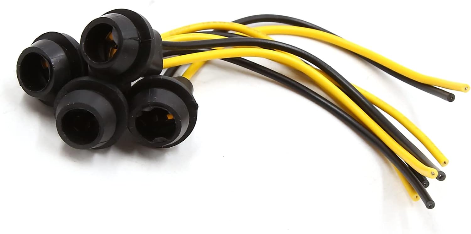 ACROPIX Universal Motorcycle T10 Light Socket Connector Wire Harness ...