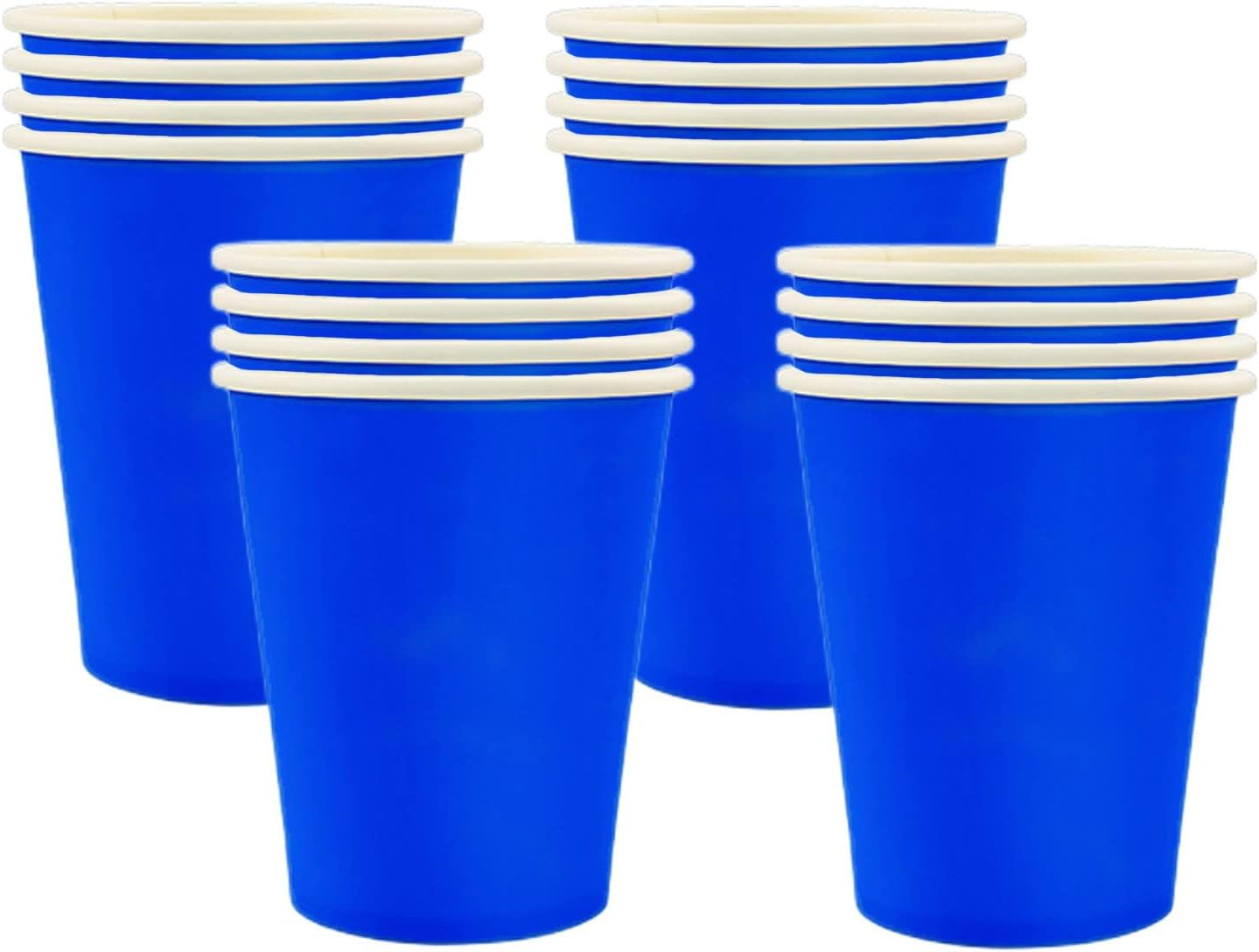 POPOYU 16Pcs Paper Cups,Blue Disposable Paper Cups,9oz Disposable Cups ...