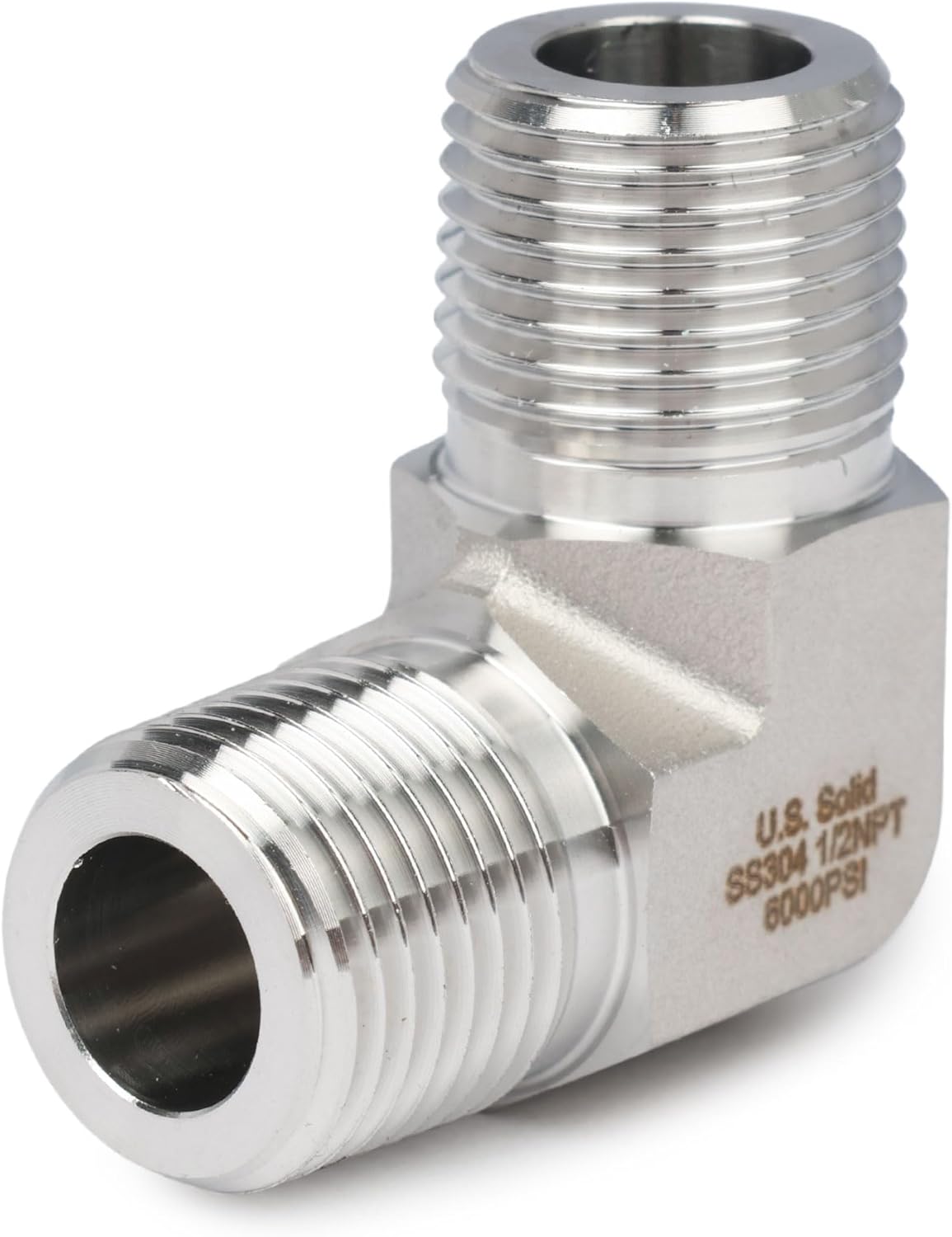 Amazon.com: U.S. Solid 304 Stainless Steel 6000 Psi 90 Degree Barstock Street Elbow Male(1/2 * 1 ...