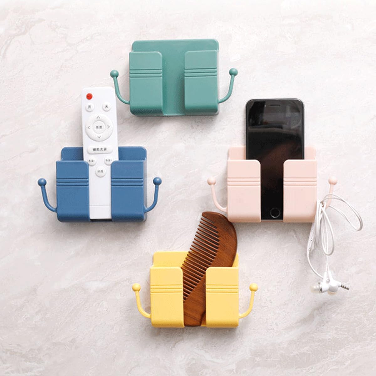 Amazon.com: 4 Pieces Wall Mount Phone Holder Self-Adhesive Wall Beside ...