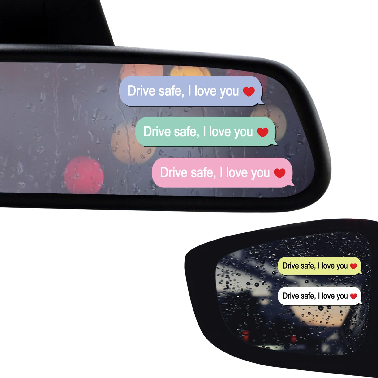Snapklik.com : 5 X Drive Safe I Love You Car Mirror Decal Colorful ...