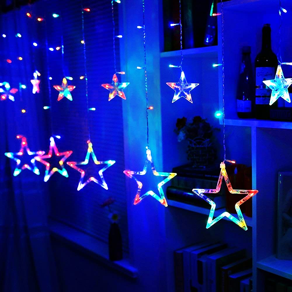 Buy ADYM Star Light Curtain Window String LED Star Lights Multi Colour ...