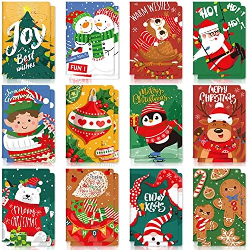 Amazon.com : Faccito 48 Pcs Christmas Notepad Christmas Mini Notebooks ...