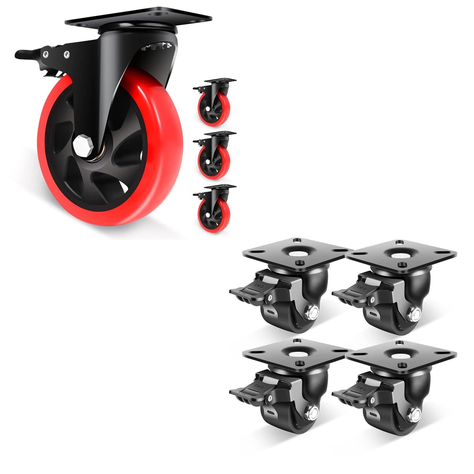 Nefish 5 Inch Casters Wheels & 2 Inch Low Gravity Casters Wheels ...