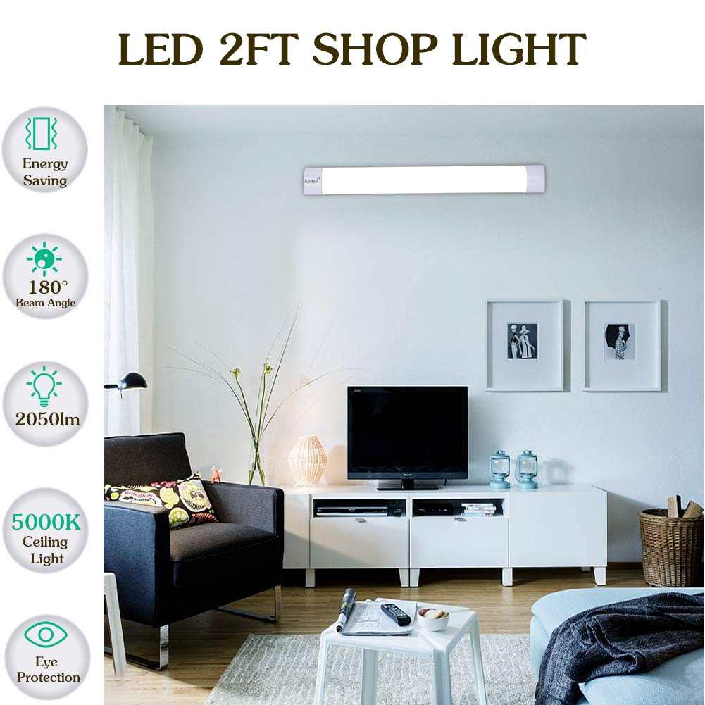 Utility LED Shop Light Fixture 2FT 4FT with Plug, Airand Waterproof ...