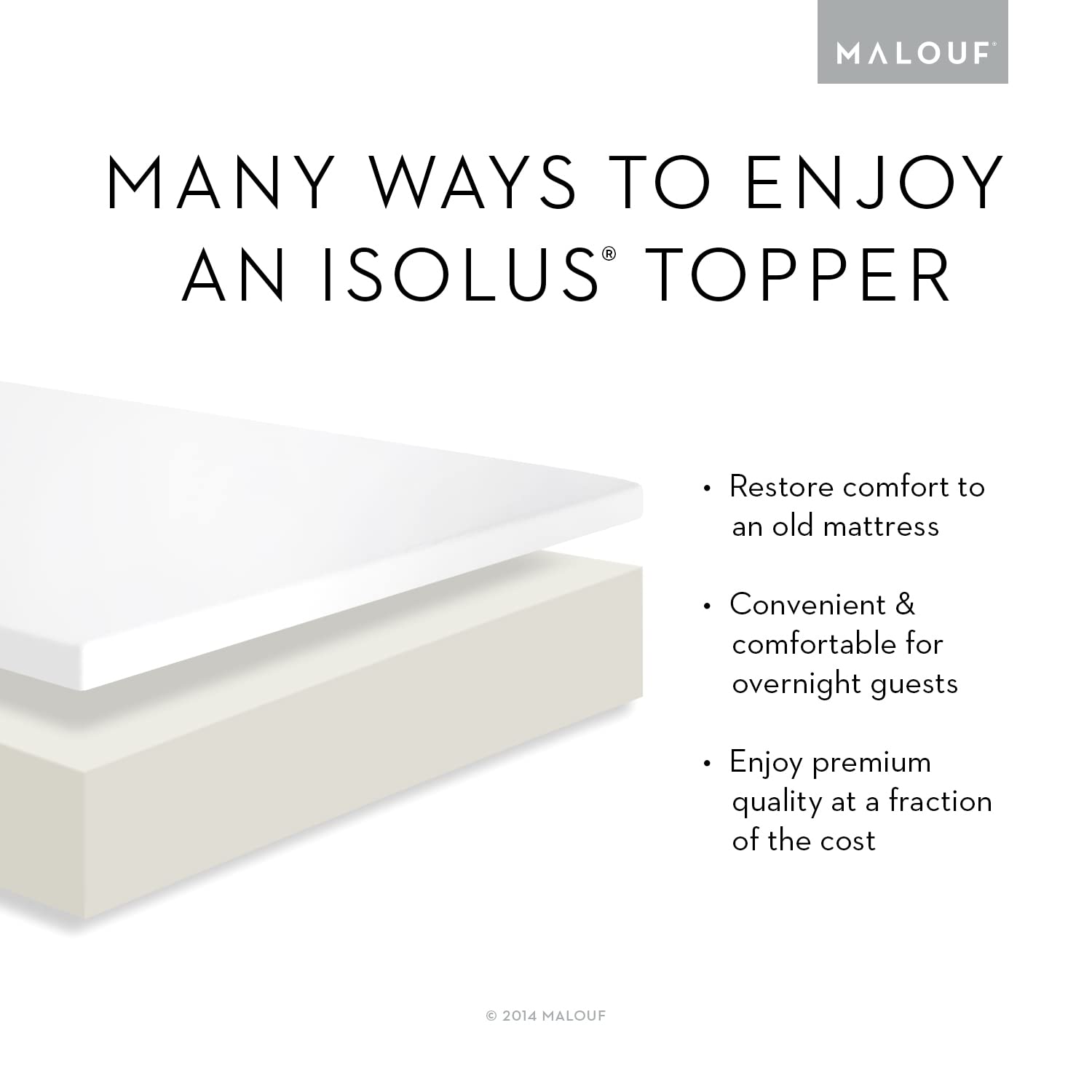 Snapklik.com : ISOLUS Ventilated Gel Memory Foam Mattress Topper