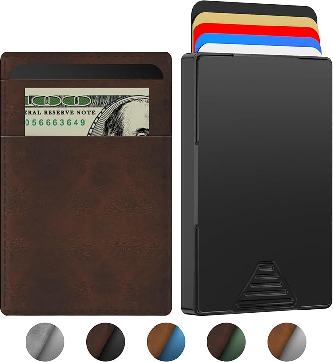 Amazon.com: Minimalist Wallet for Men - Pop-up Wallet with Cash Pocket ...