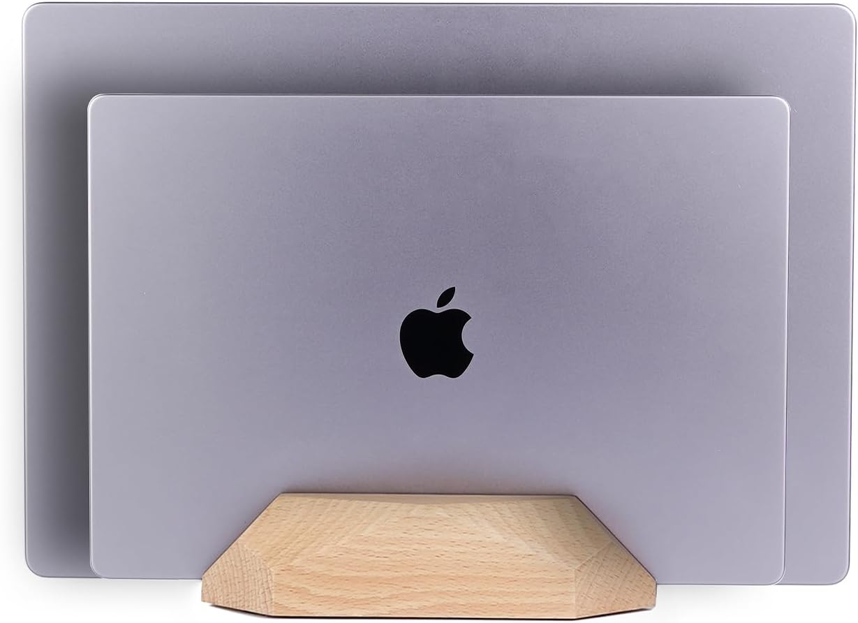 Amazon.com: Nuvograin Dual Laptop Holder Vertical Laptop Stand, 2 Slots ...