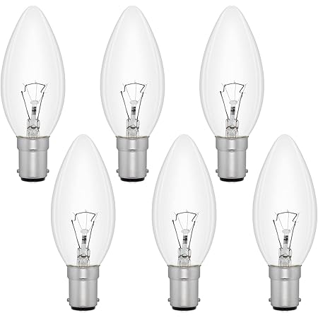 B15 Candle Bulb 2̣5̣Ẉ, 10 Pack SBC Dimmable Small Bayonet Light Bulbs ...