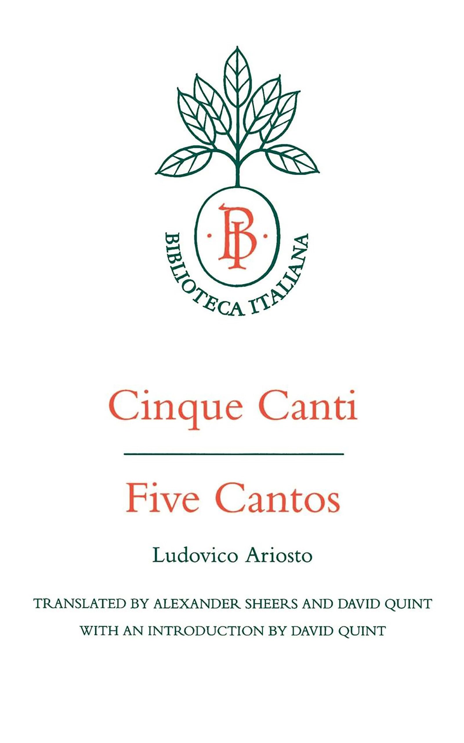 Amazon.com: Cinque Canti / Five Cantos (Biblioteca Italiana) (Volume 8 ...
